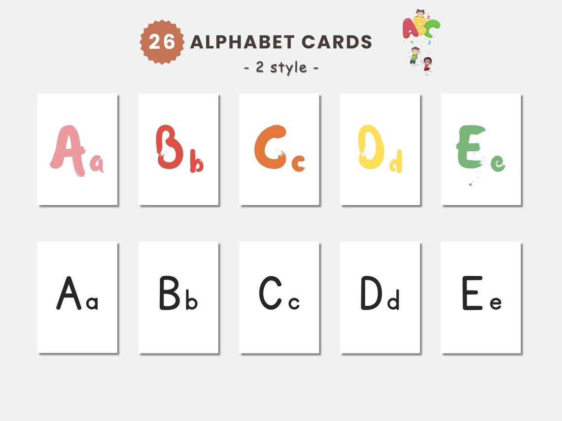 Printable Cards Bundle, Montessori Alphabet Flashcards, Toddler Number ...