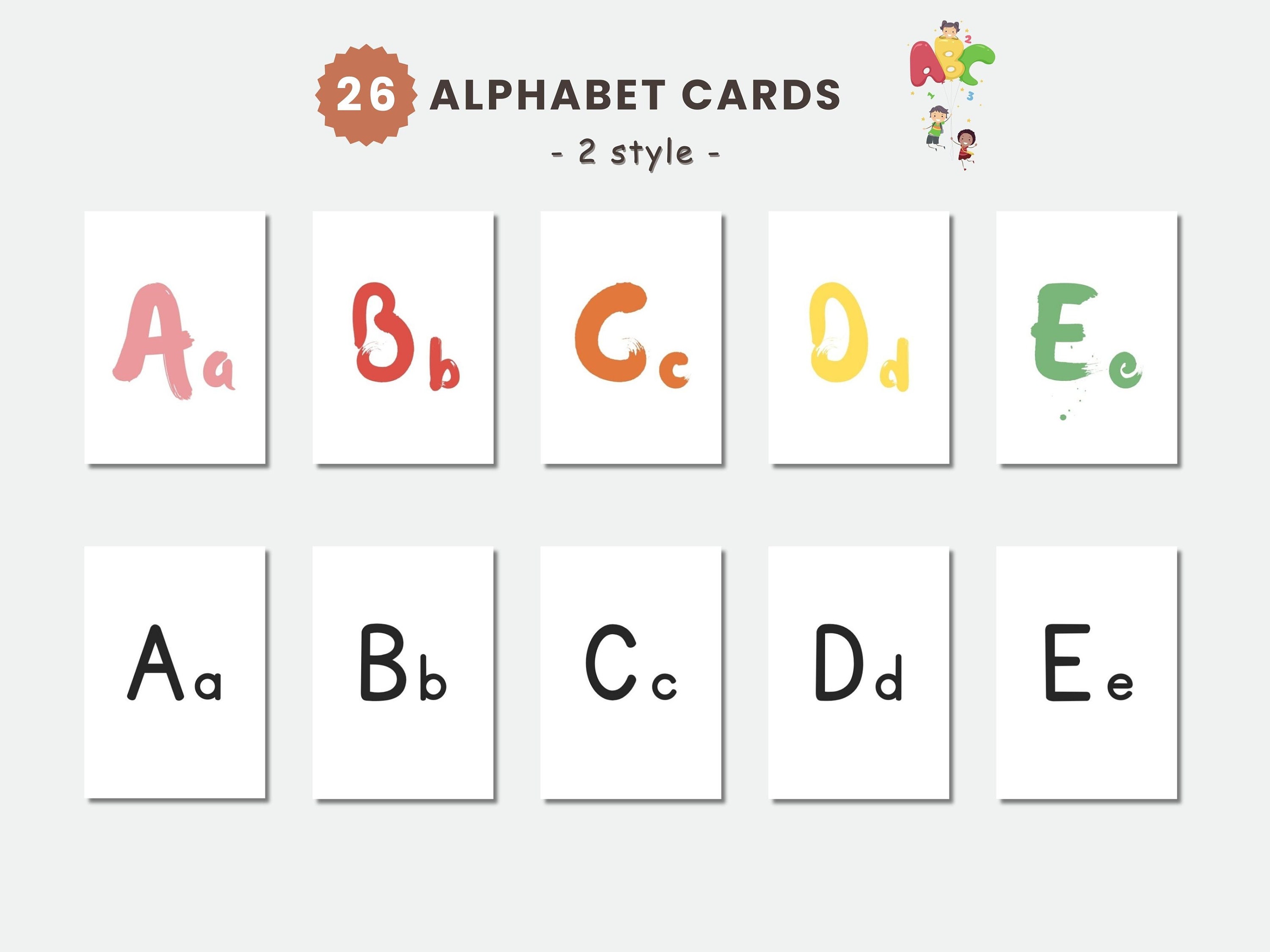 Printable Cards Bundle, Montessori Alphabet Flashcards, Toddler Number ...