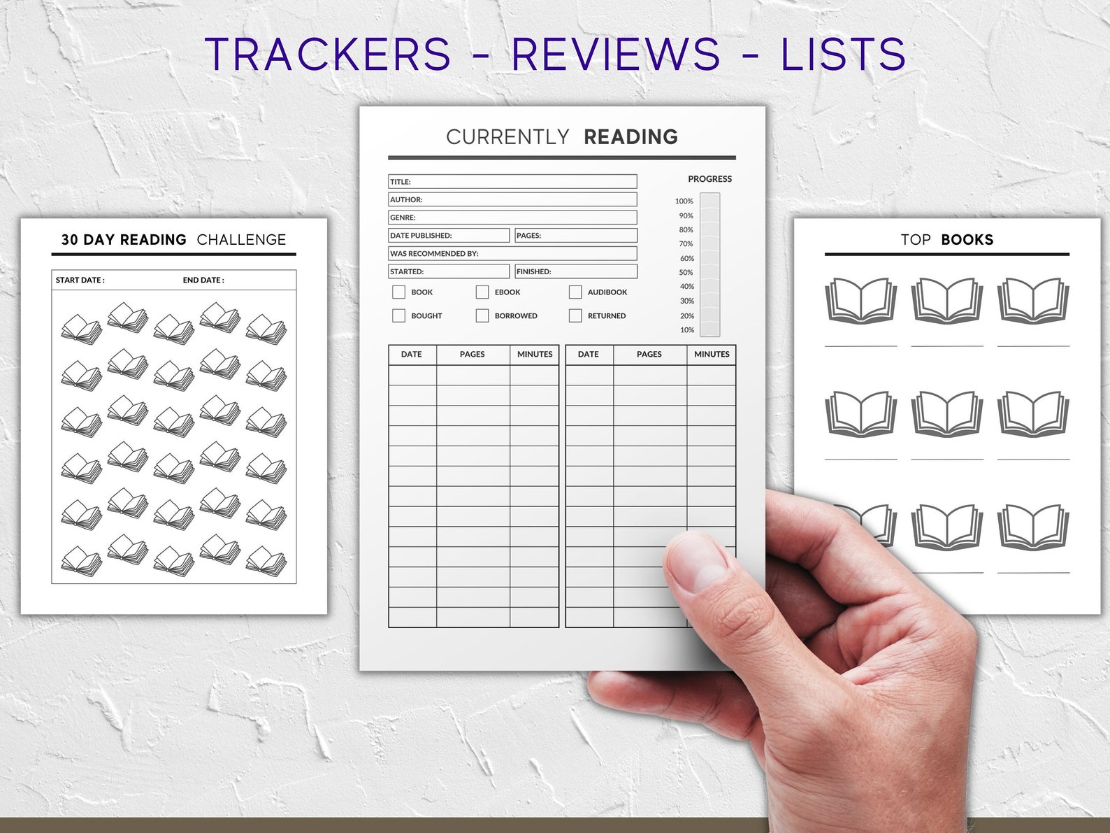 Printable Reading Planner Book Journal Book Tracker Reading Log Book ...