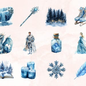 Winter Clipart Bundle, Winter Fairytale Clipart, Frozen Princess ...