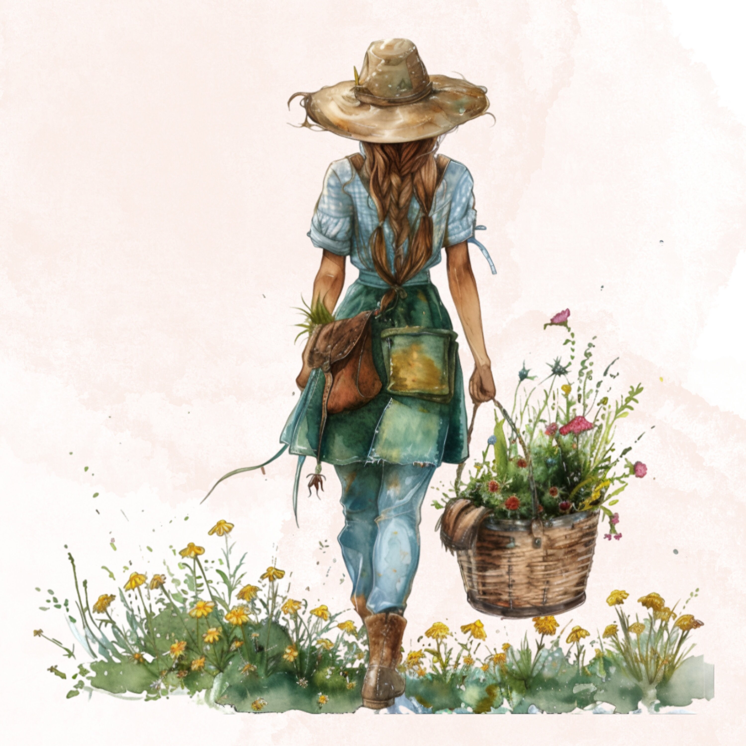 Gardening Girl Clipart, Gardening Clipart, Spring Clipart, Garden ...