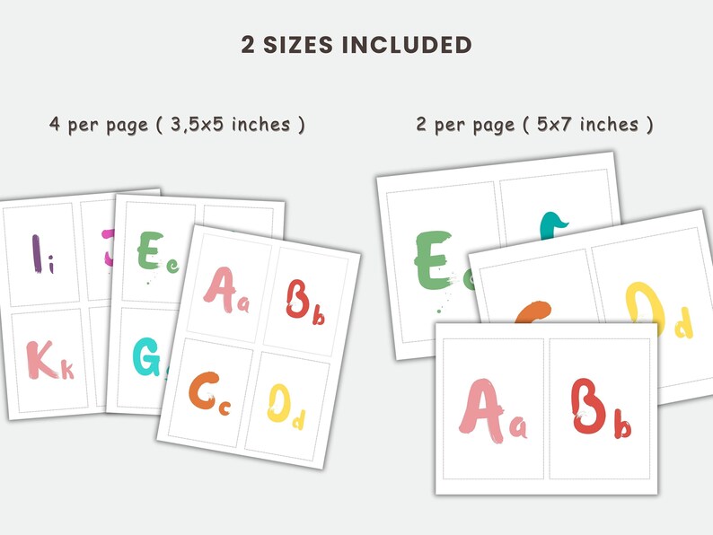 Alphabet Printable Flashcards Rainbow Montessori Cards - Etsy