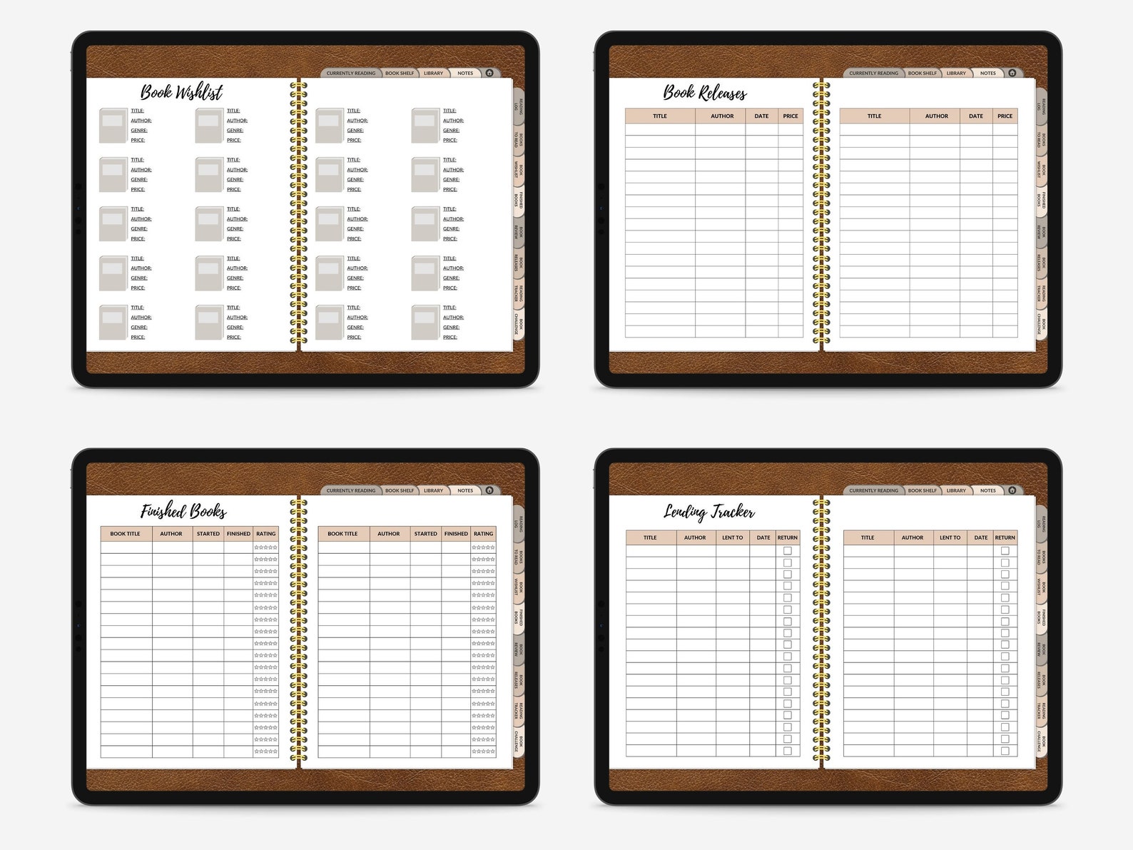 Digital Reading Journal Reading Planner Goodnotes Notability iPad Book ...
