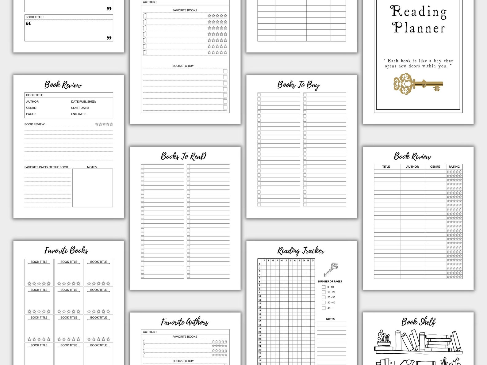 Reading Planner Printable Book Journal Reading Tracker - Etsy