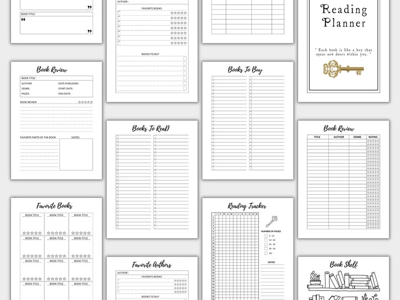 Reading Planner Printable Book Journal Reading Tracker - Etsy