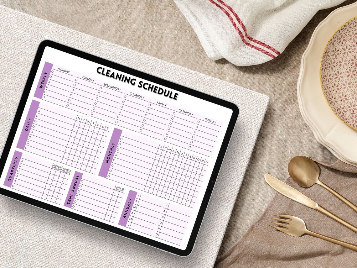 Editable Cleaning Schedule Printable Cleaning Checklist Weekly Monthly ...