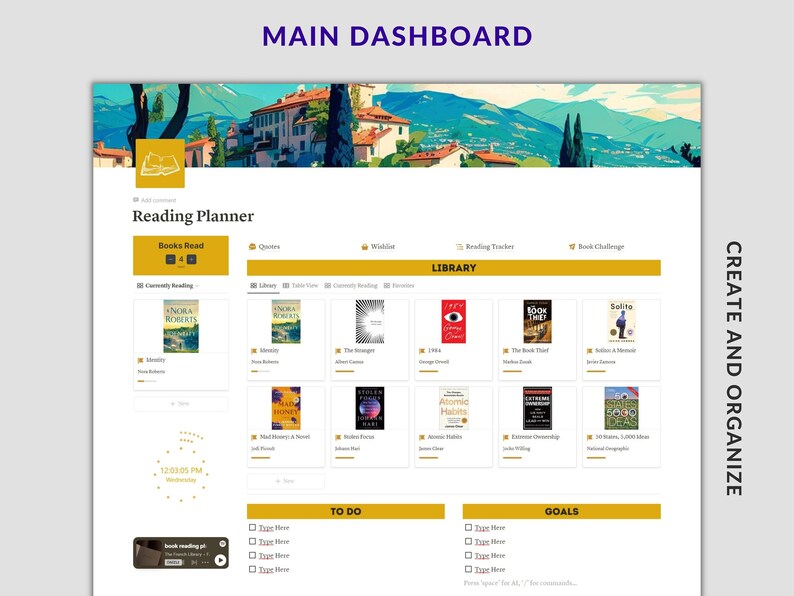 Notion Template Reading Journal Book Tracker Digital Reading Planner Notion Dashboard Bookshelf ...
