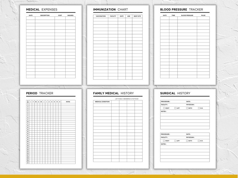 Medical Planner Printable Healthcare Binder Doctor Visits Medication ...