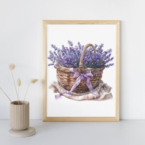 Lavender Basket Clipart, Lavender Clipart, Spring Clipart, Botanical ...