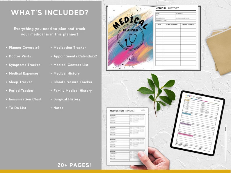 Medical Planner Printable Healthcare Binder Doctor Visits Medication, Health, Sleep Tracker ...