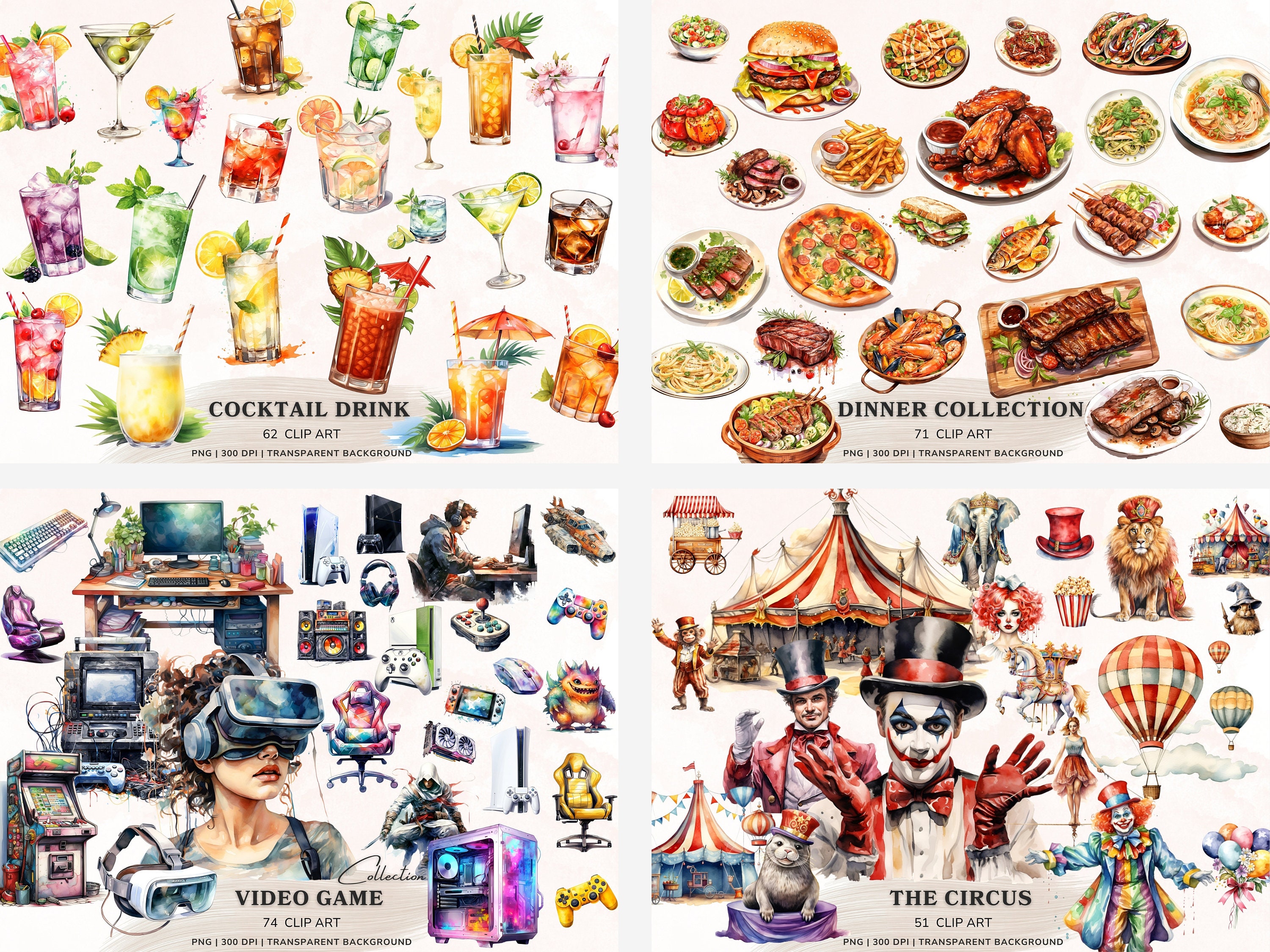 Whole Shop Clipart Mega Bundle, Entire Shop Bundle, Watercolor Graphics ...