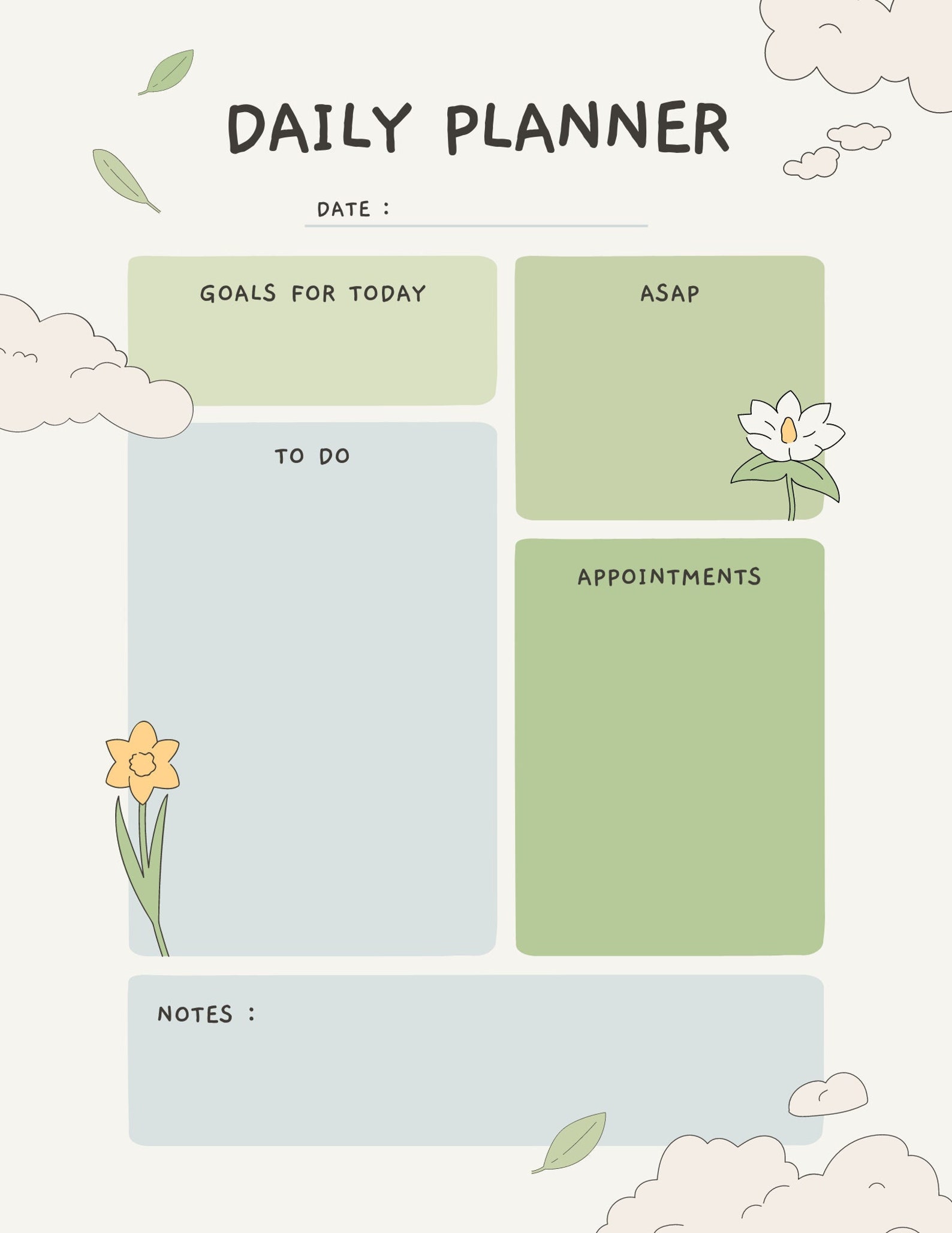 Four Fun and Simple Daily Planner Templates - Etsy
