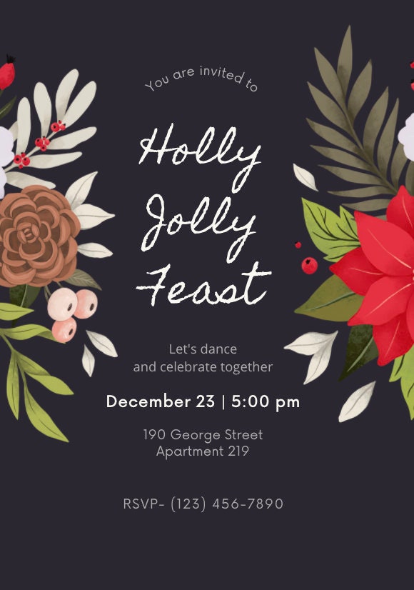Customizable and Affordable Christmas Party Invitation Templates - Etsy