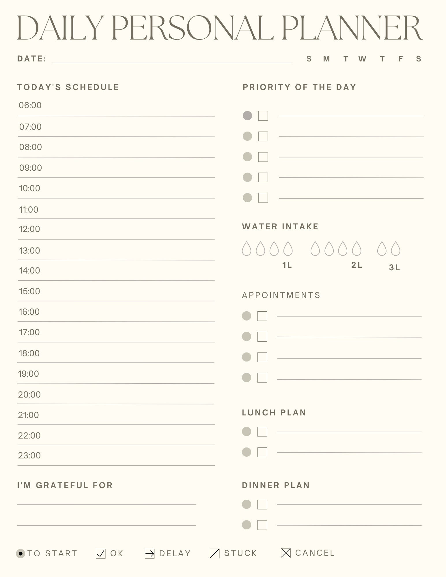 Four Fun and Simple Daily Planner Templates - Etsy