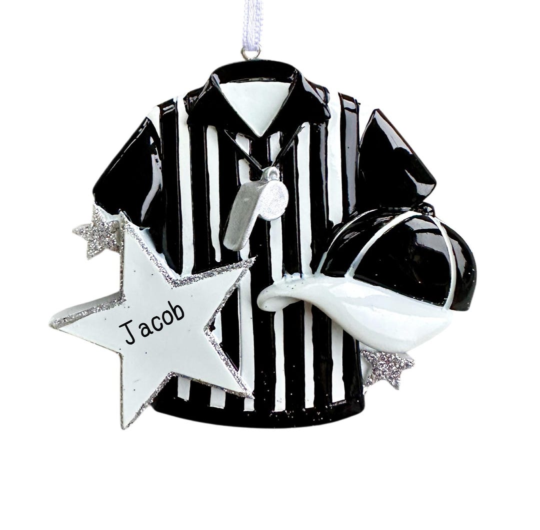 Personalised Referee Bauble - Custom Christmas Ornament - Sparkly ...