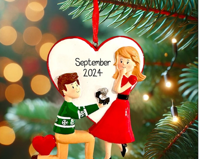 Christmas Tree Ornament | Engaged Couple | Engagement Present | Tree ...