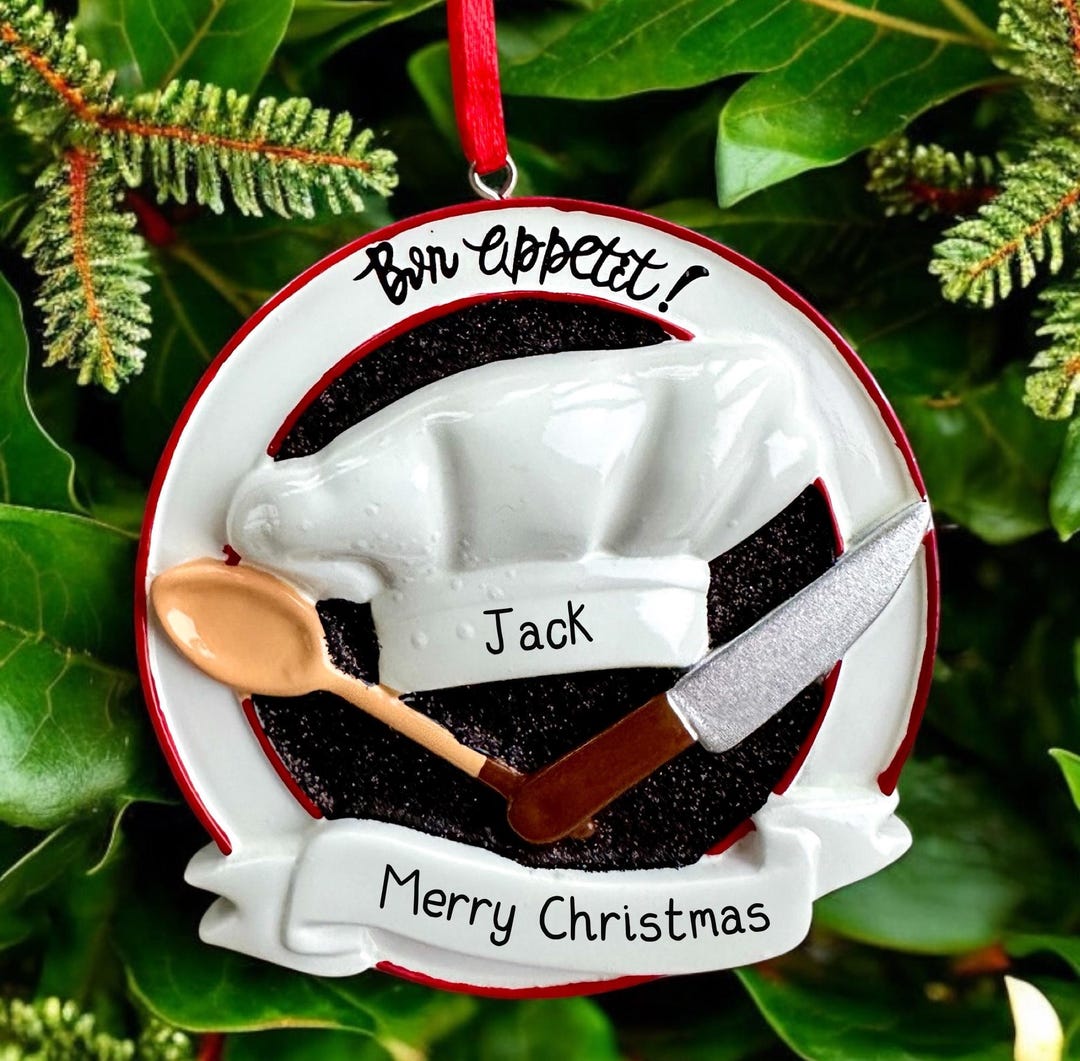 Personalised Chef Christmas Baker Ornament for Culinary Cooking ...