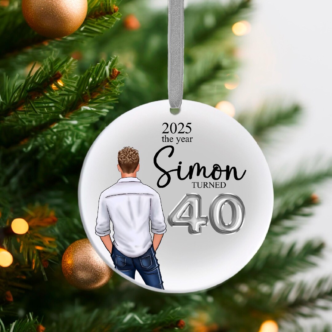 Personalised Male Birthday Tree Bauble/ornament Xmas Personalized ...