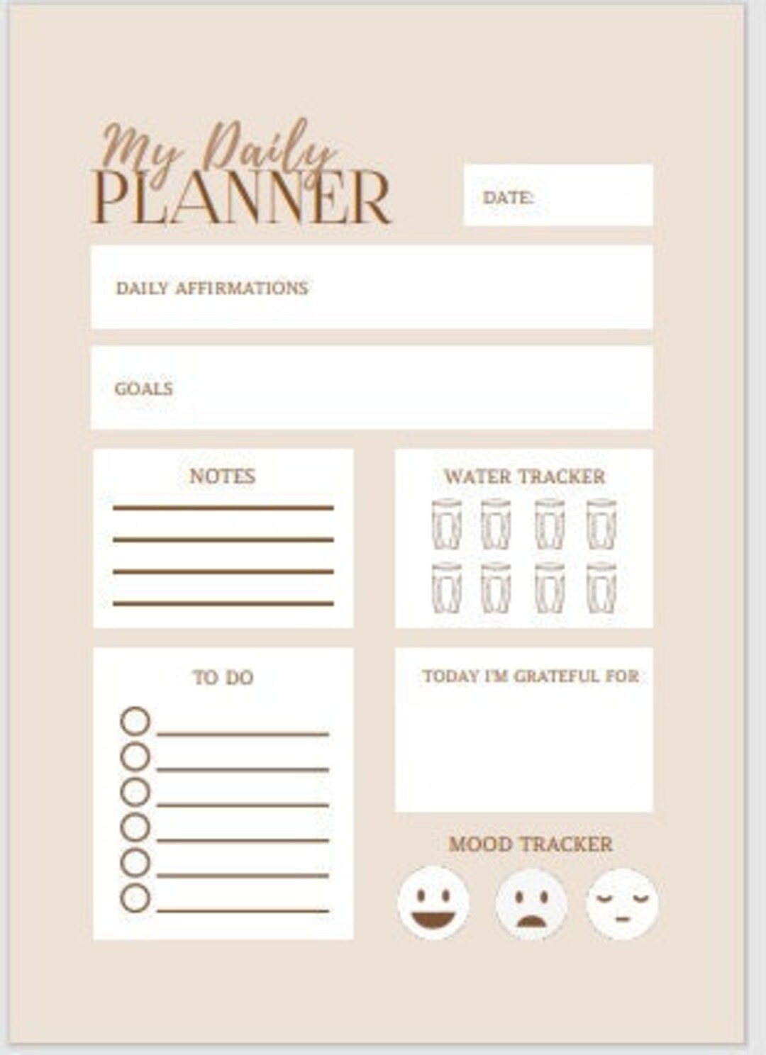 Daily Planner Mood Tracker and Affirmations - Etsy