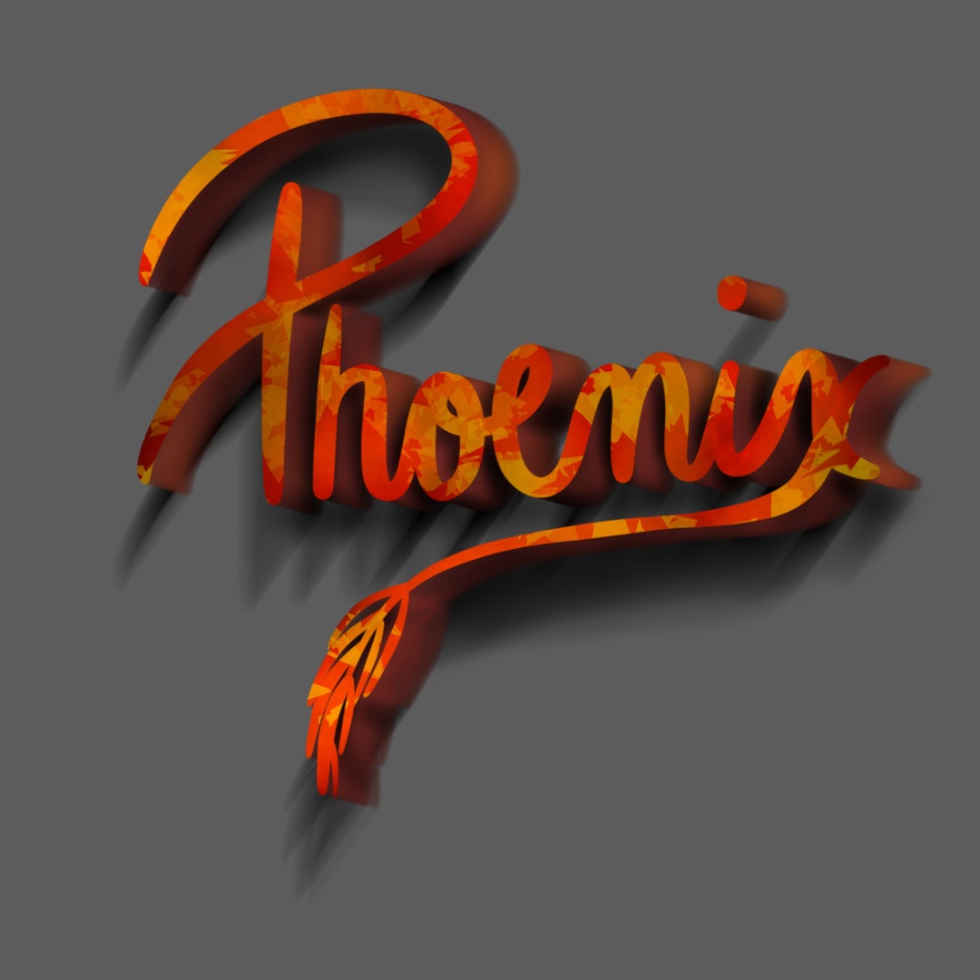 Phoenix Hand Lettering Flame Lettering 3D Lettering - Etsy