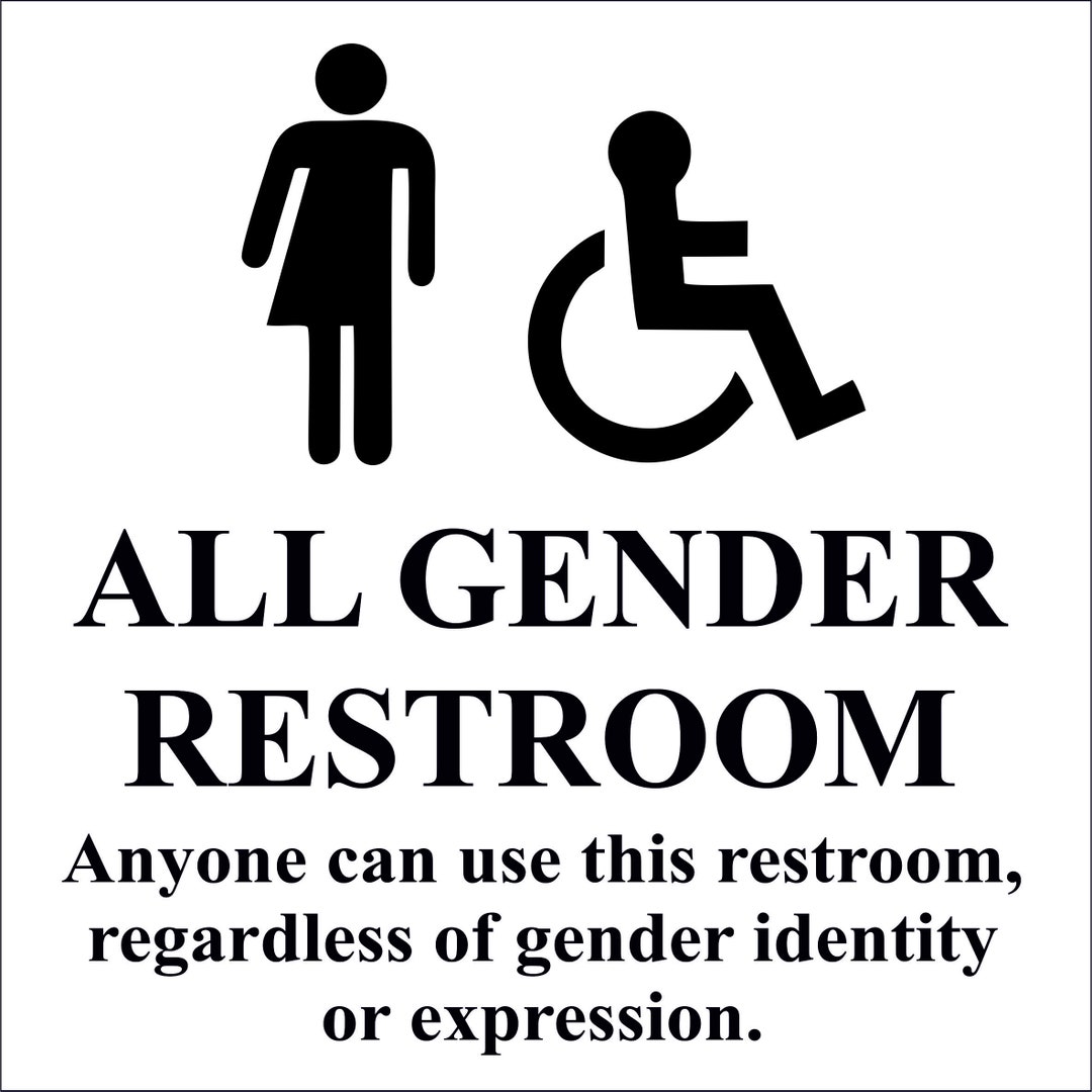 All Gender Restroom Sign Inclusive Gender Neutral Door Sign - Etsy