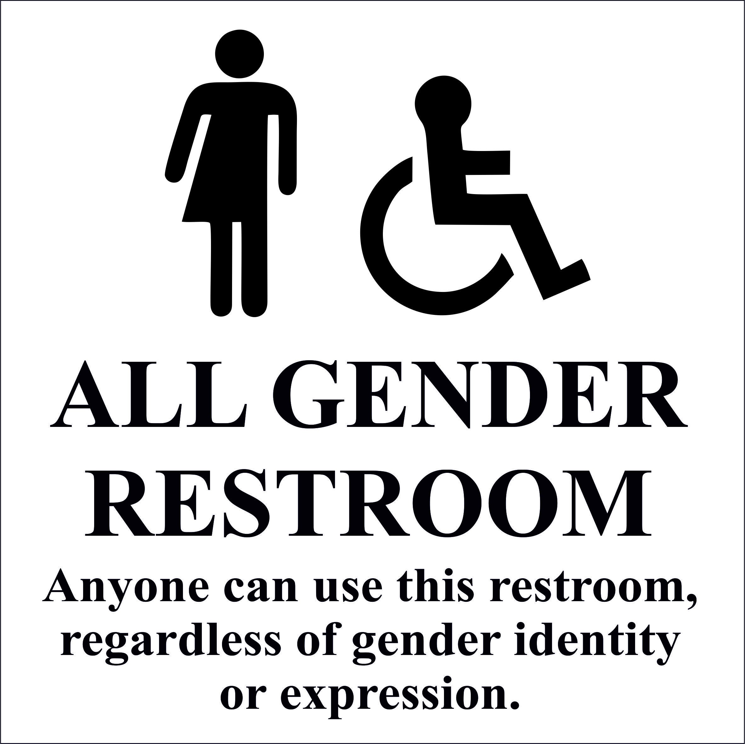 All Gender Restroom Sign Inclusive Gender Neutral Door Sign - Etsy