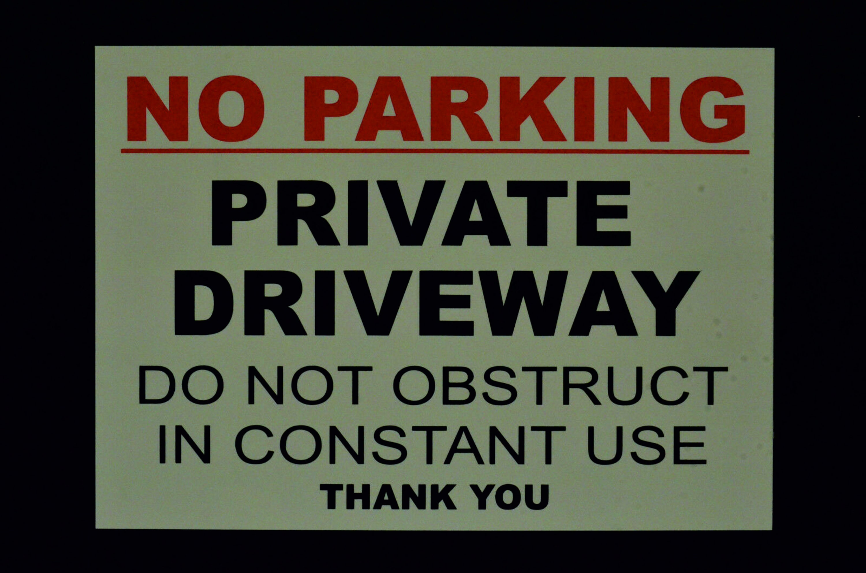 Private Driveway Do Not Obstruct in Constant Use Sign - Sticker ...