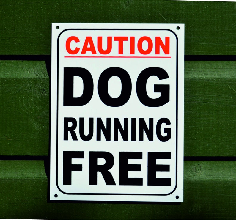 Caution Dog Running Free Sign. Sticker / Plastic .. Beware of - Etsy