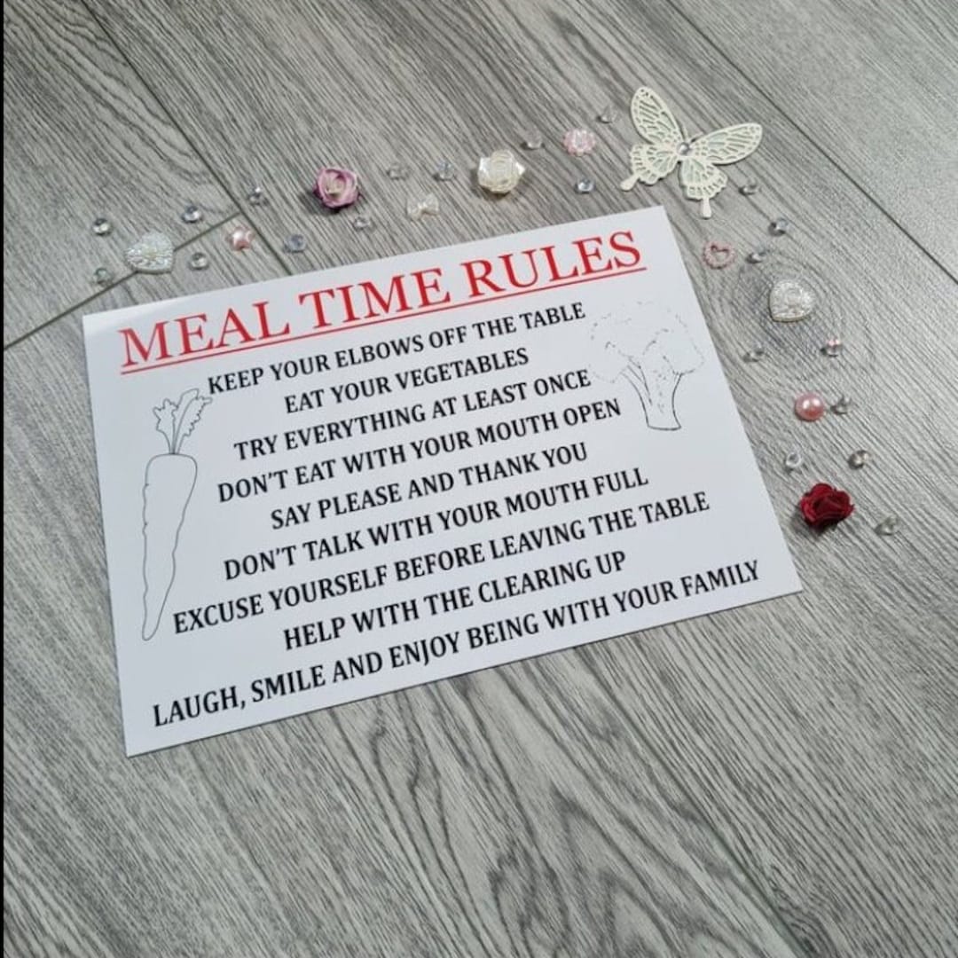 House / Home Sign Meal Time Rules House Rules Mom Mothers Day Novelty ...