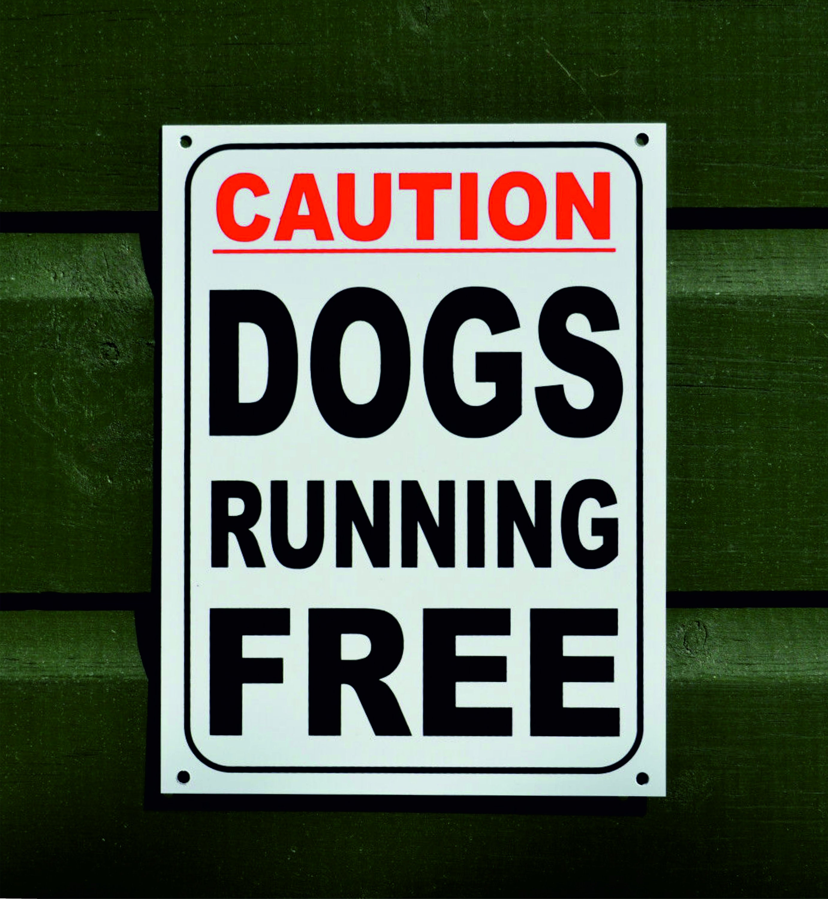 Caution Dogs Running Free Sign. Sticker / Plastic .. Beware of the Dog ...