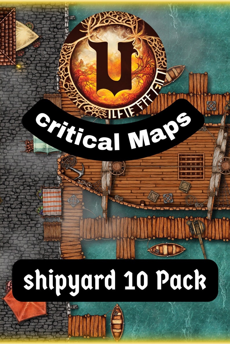 Shipyard Maps 10 Pack critical Maps Battle Map, Pathfinder , Dungeons and Dragons, 5e, Roll20 ...