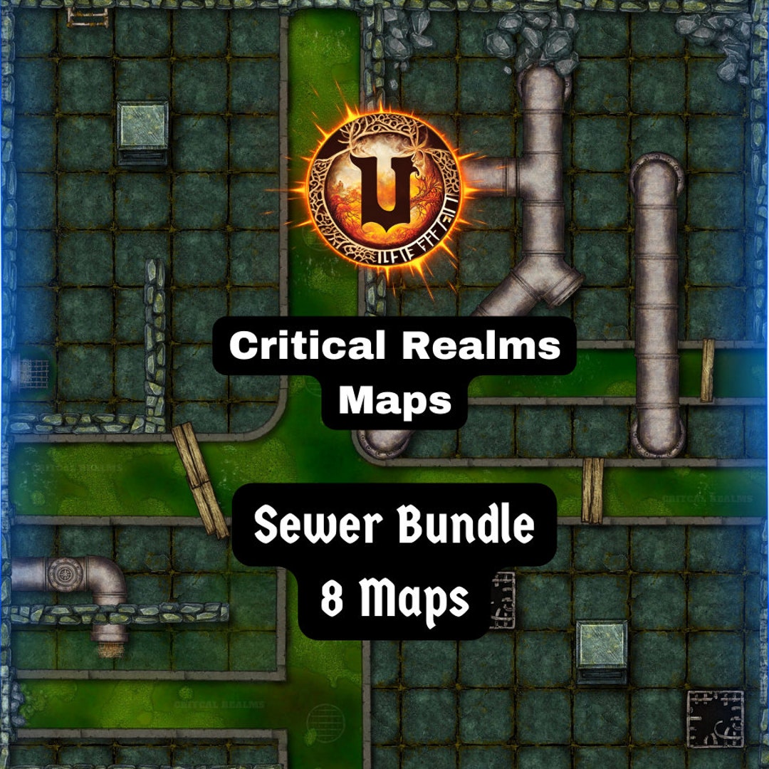 Sewer Map Pack (8 Pack) Dnd Battle Map, D&D, Battlemap, Dungeons and ...