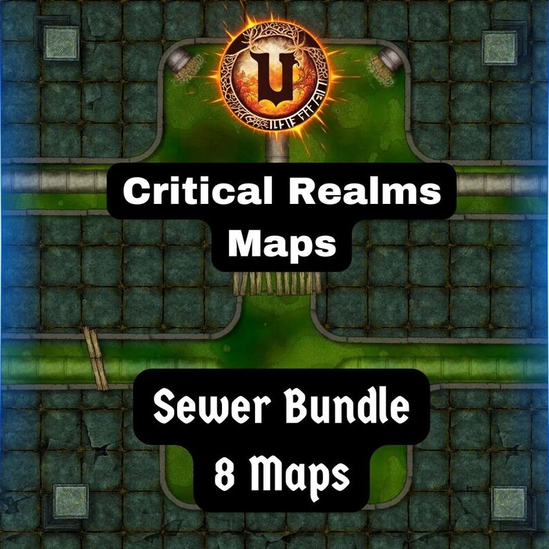 Sewer Map Pack (8 Pack) Dnd Battle Map, D&D, Battlemap, Dungeons and ...