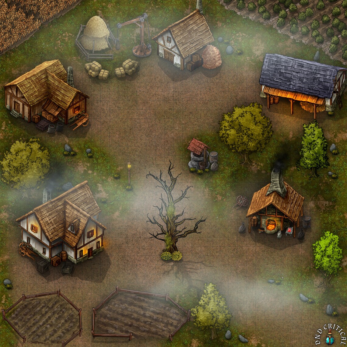 Farm Map Pack (5 Pack) Dnd Battle Map, D&D, Battlemap, Dungeons and ...