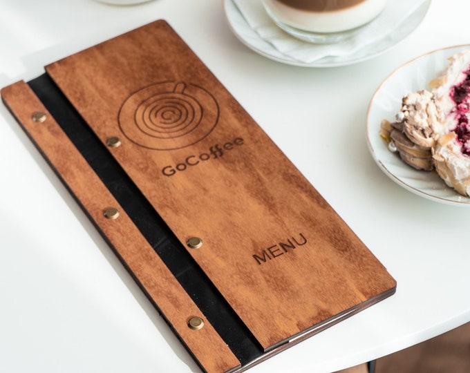 Personalized Menu Folder, Wooden Menu Folder, Drink Menu Cover, Drink ...