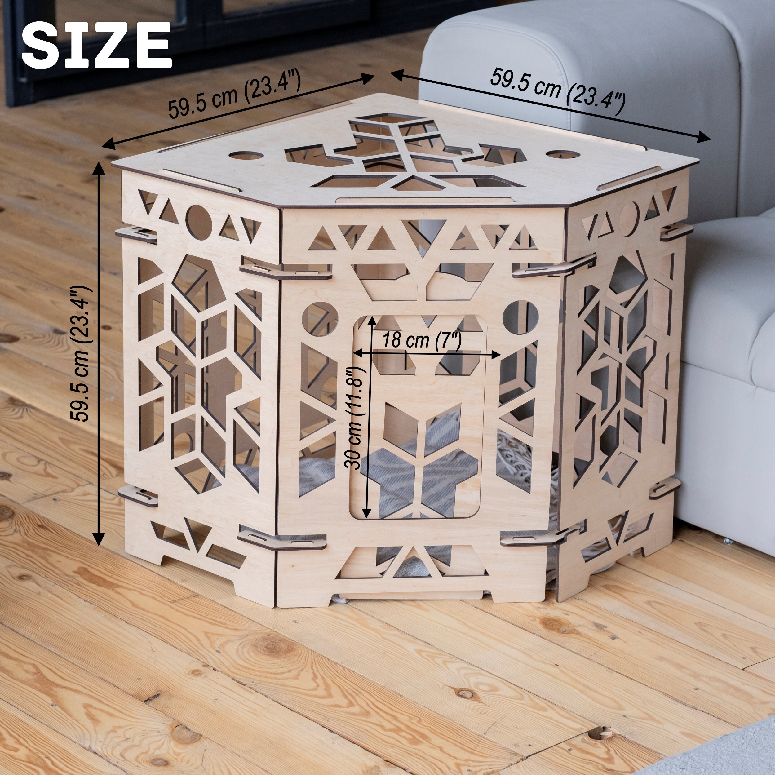 Corner Dog Crate Furniture, Dog House Indoor Large, Corner Dog Kennel ...