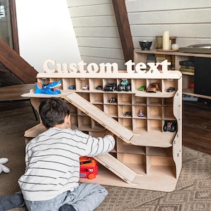 Personalized Toy Car Garage, Toy Car Garage Storage, Toy Car Parking ...