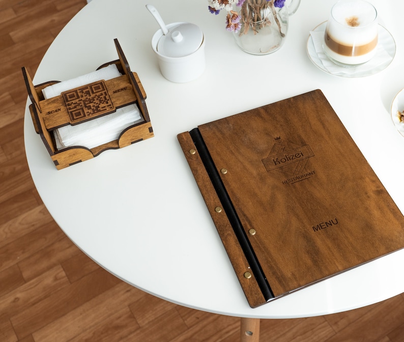 Wood Restaurant Menu Wooden Menu Cover Personalized - Etsy UK