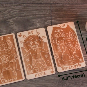Wooden Tarot Card, Wood Tarot Cards, Tarot Cards Rustic, Engraved Tarot ...