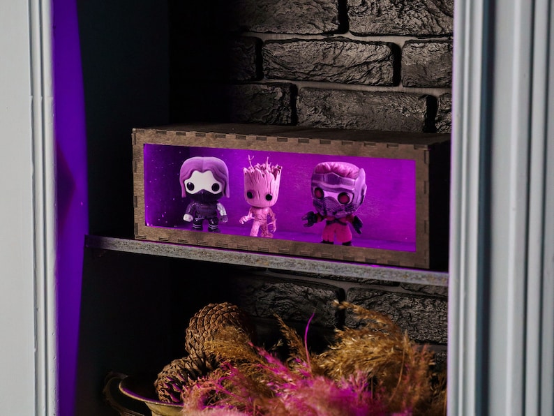 LED Display Shelf, Shelf With LED, Wood Shelf for Wall, Rustic Shelf ...