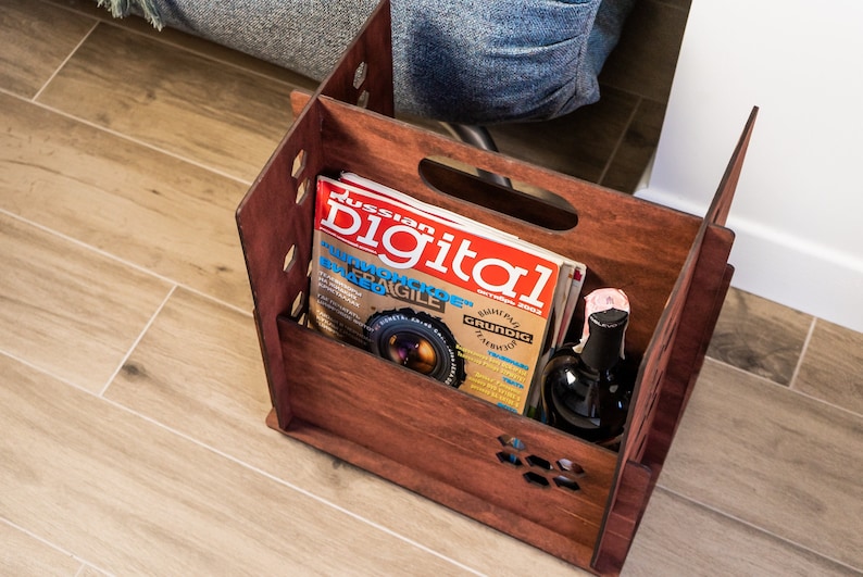 Magazine Rack Floor Magazine Rack Wood Magazine Holder - Etsy