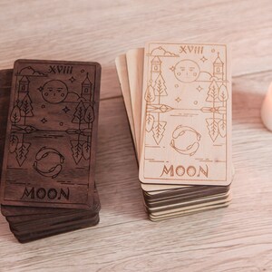 Wooden Tarot Card, Wood Tarot Cards, Tarot Cards Rustic, Engraved Tarot ...