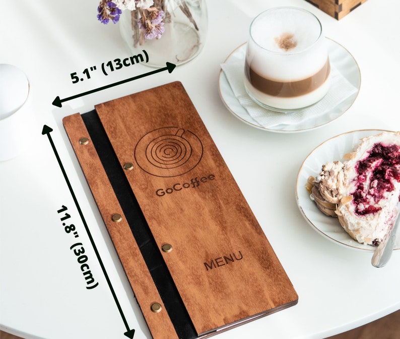 Coffee Bar Menu Folder Coffee Menu Cover Wooden Menu Folder - Etsy