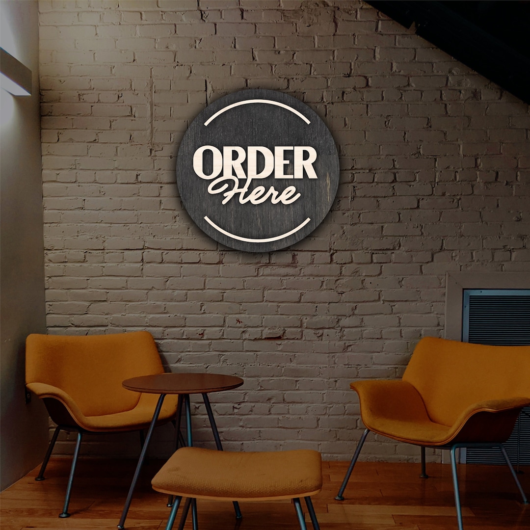 Order Here Hanging Sign, Order Here Wood Sign, Order Here Decor ...
