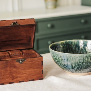 Wooden Recipe Box With Dividers, Recipe Box and Cards, Recipe Box ...
