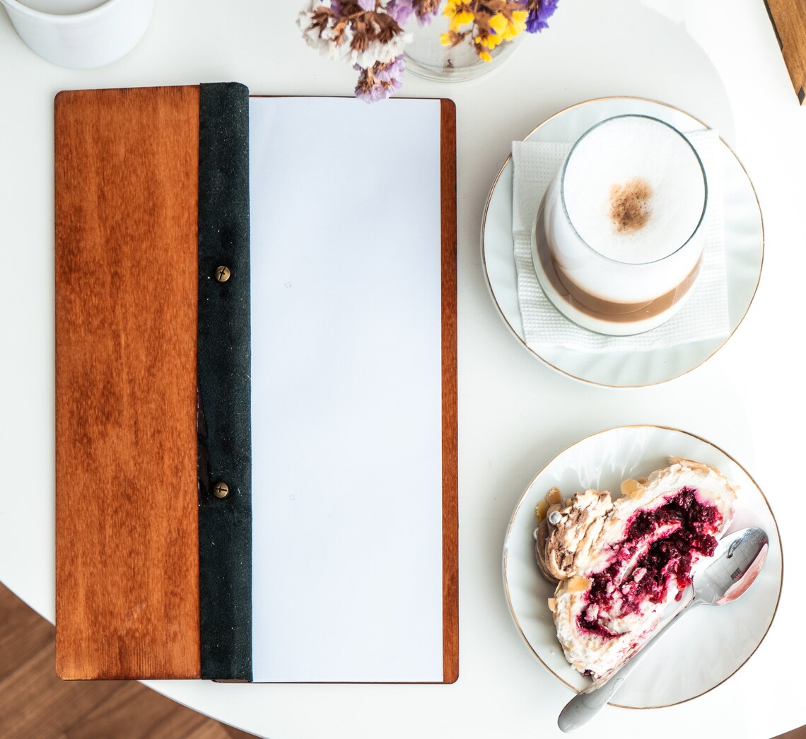 Coffee Bar Menu Folder Coffee Menu Cover Wooden Menu Folder - Etsy