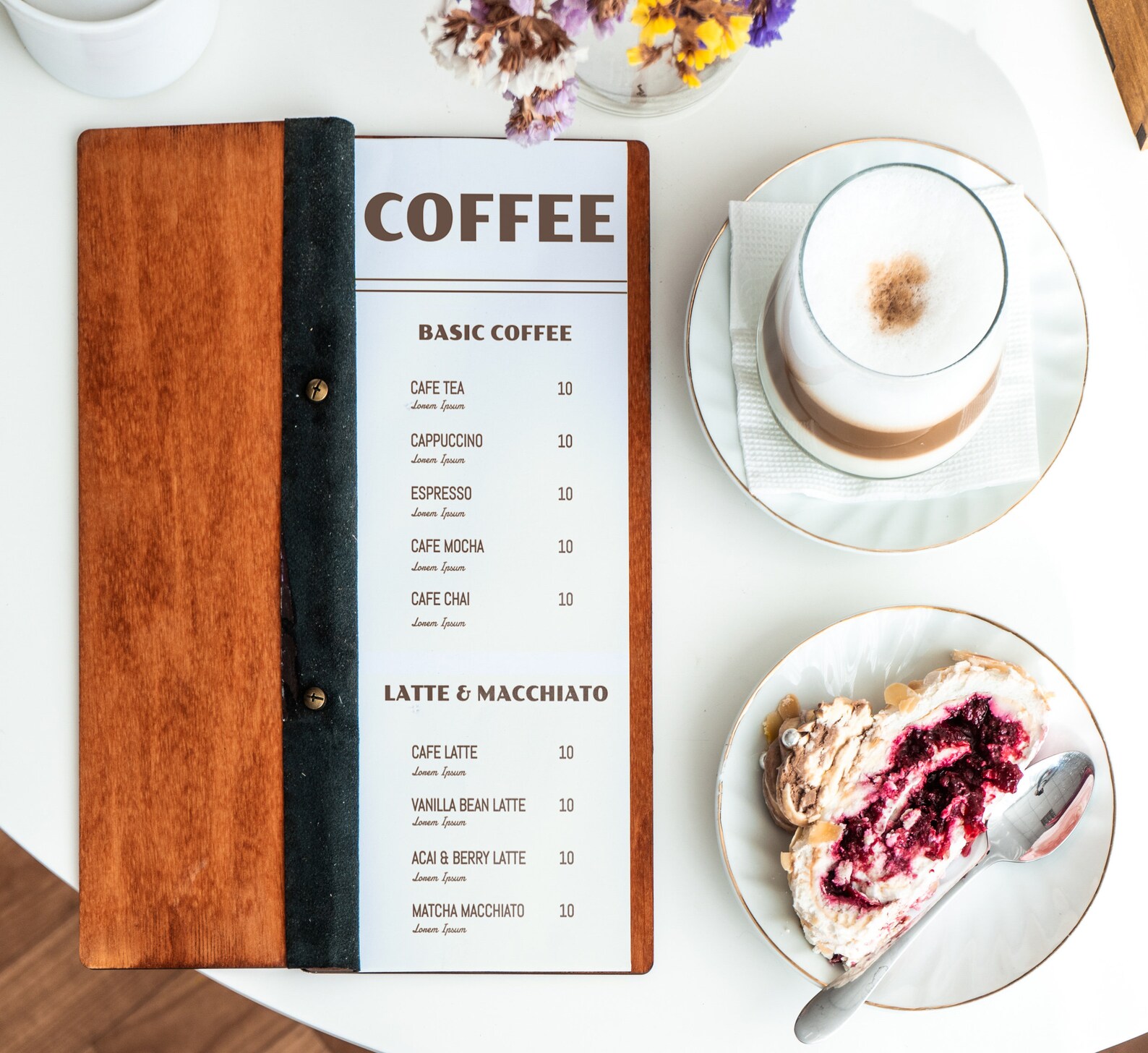 Coffee Bar Menu Folder, Coffee Menu Cover, Wooden Menu Folder ...
