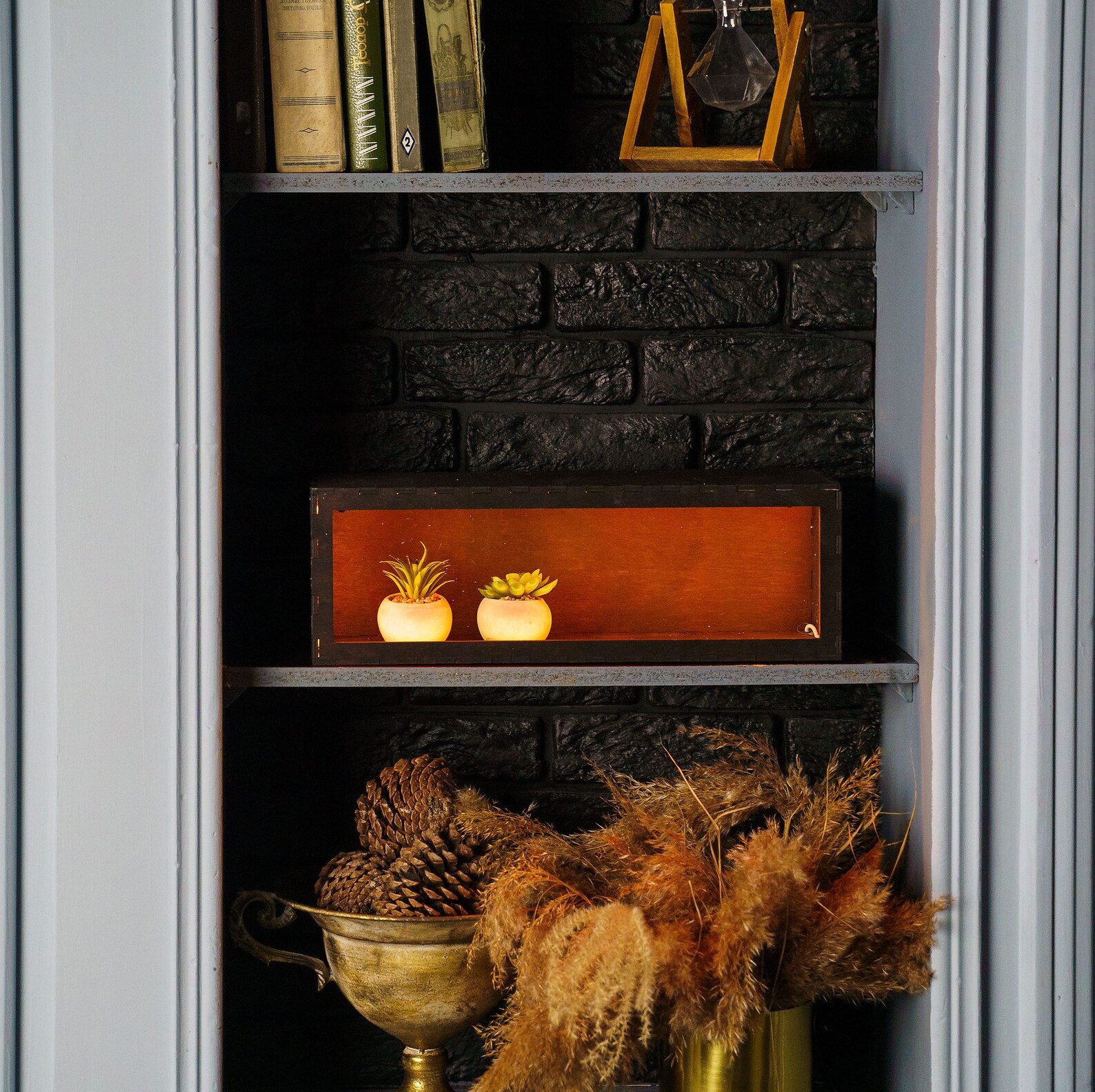 Wooden Shelf With Light Custom Neon Shelf Shelf With Led - Etsy