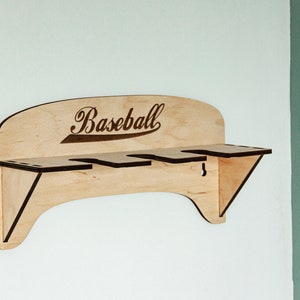 Baseball Bat Holder for Wall, Personalized Baseball Shelf, Baseball Bat ...