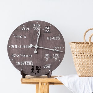 Math Wall Clock, Teacher Wall Clock, Gift for Math Teacher, Mathematics ...